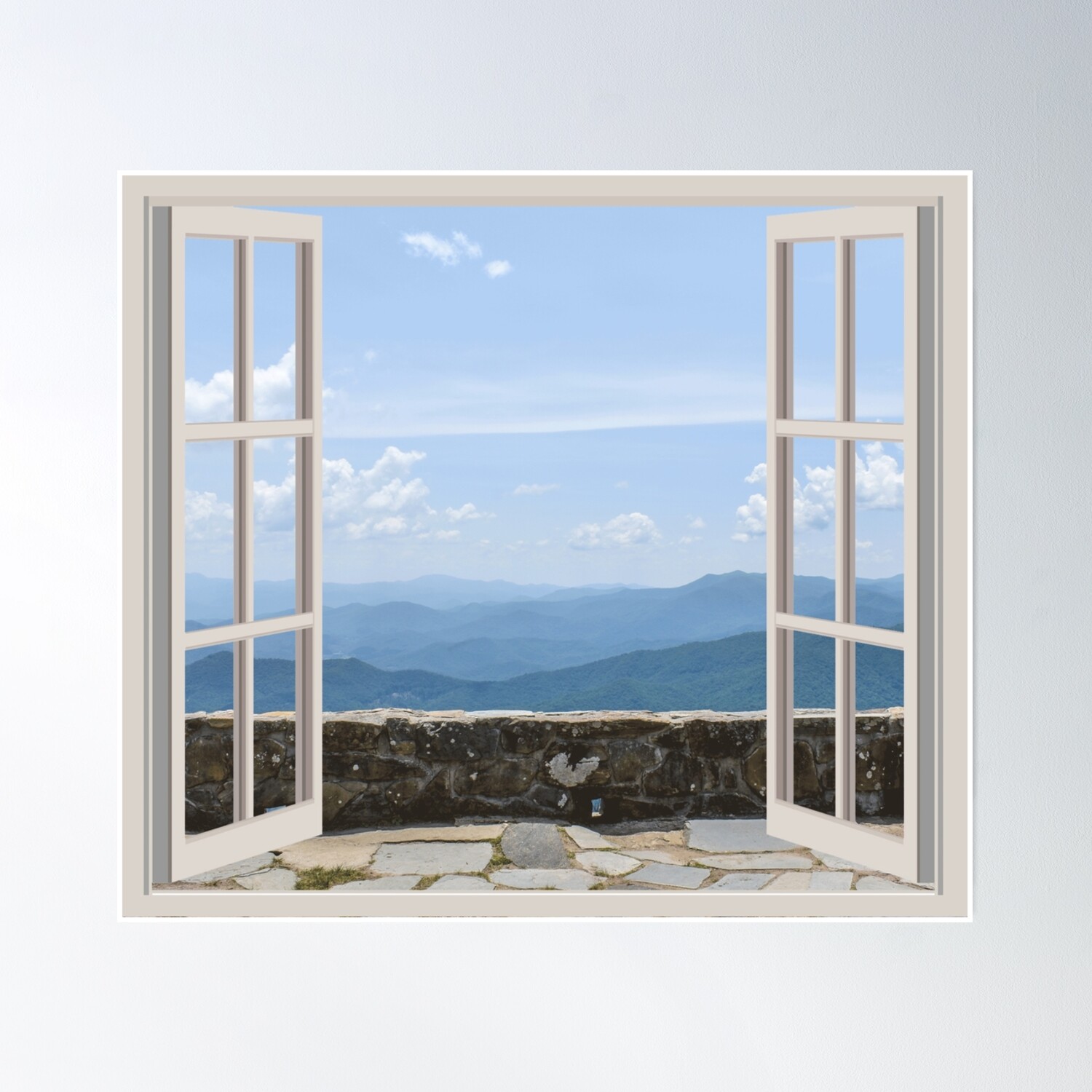Appalachian Mountains Window View Poster Wall Art Modern Wall Decor ...