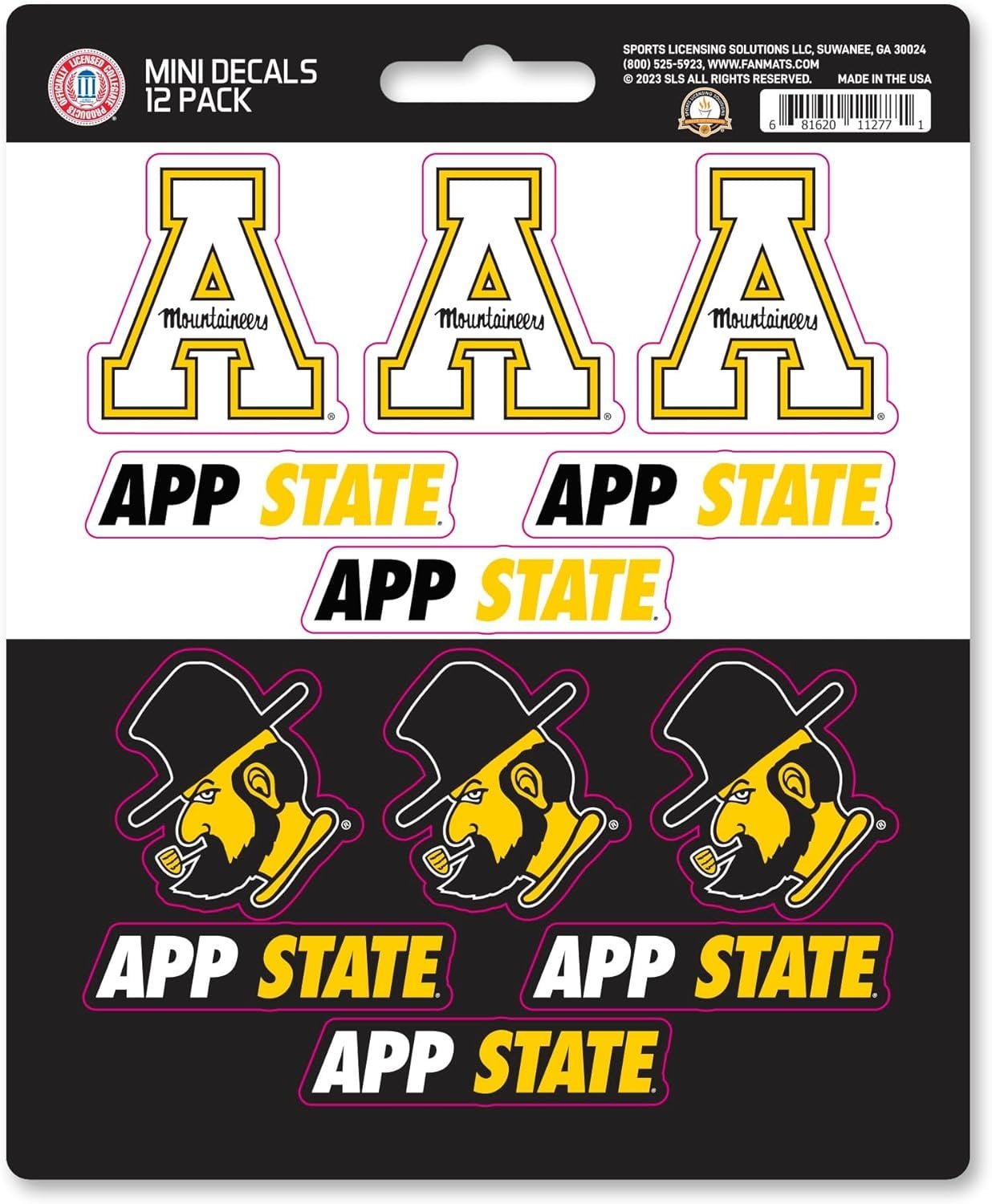 Appalachian State University Mountaineers 12-Piece Mini Decal Sticker ...