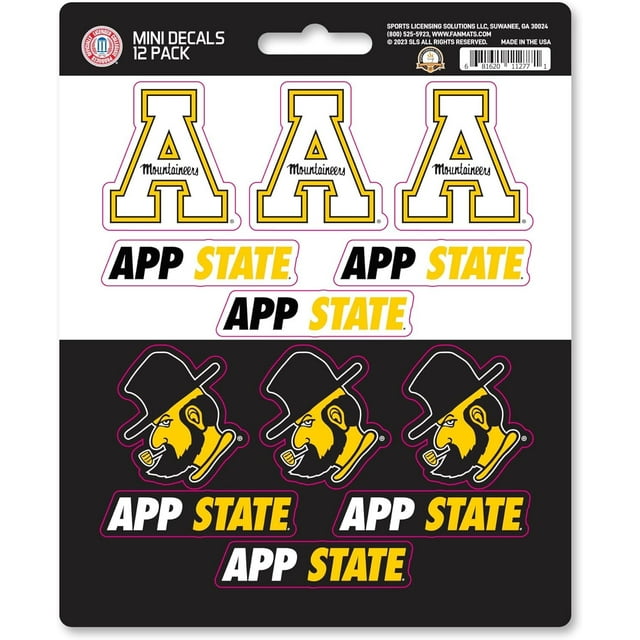 Appalachian State University Mountaineers 12-Piece Mini Decal Sticker ...