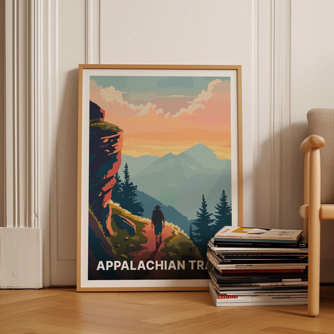 Appalachian Trail Inspired Poster, Scenic Hiking Trail Map Art ...