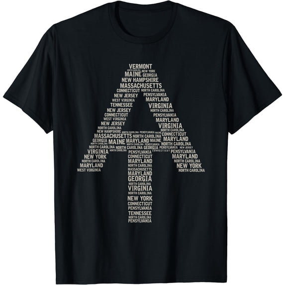 Appalachian Trail Symbol Word Cloud With US Staates T-Shirt - Walmart.com