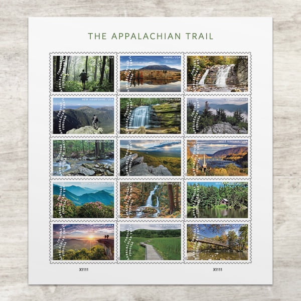 The Appalachian Trail USPS Forever Postage Stamp 1 Sheet of 15 US First ...