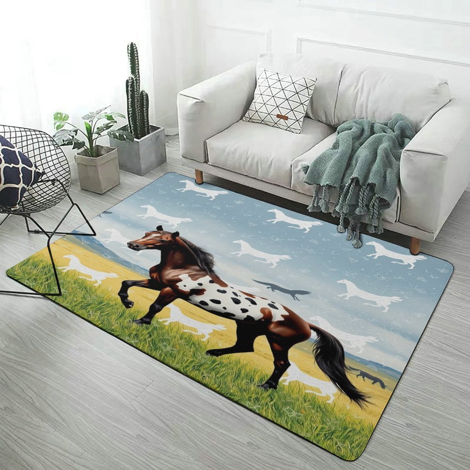 Appaloosa Horse Running Free Area Rug Wet Carpet Luxury Area Rug Living ...