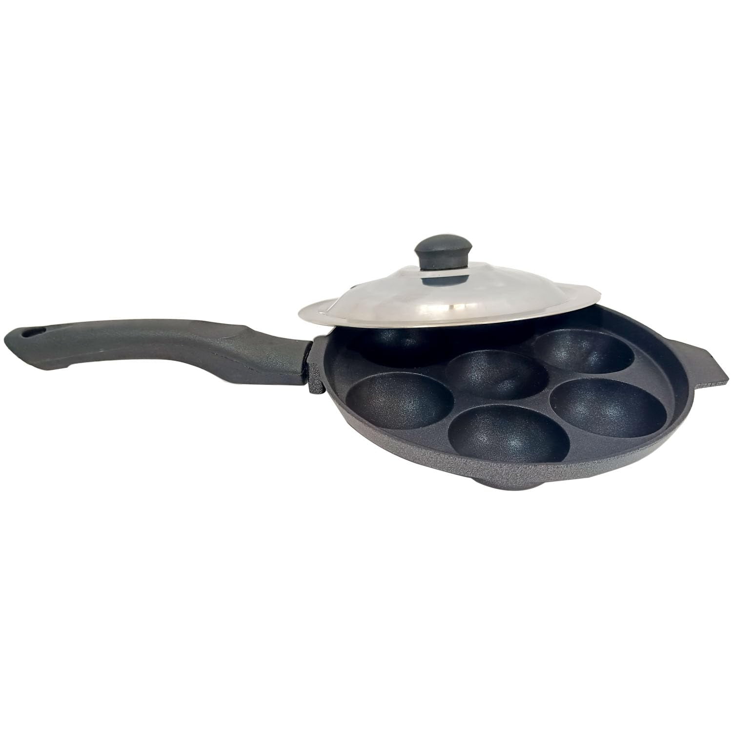 Appam Patra with Stainless Steel Lid Non Stick Heavy Duty Aluminium 7 ...