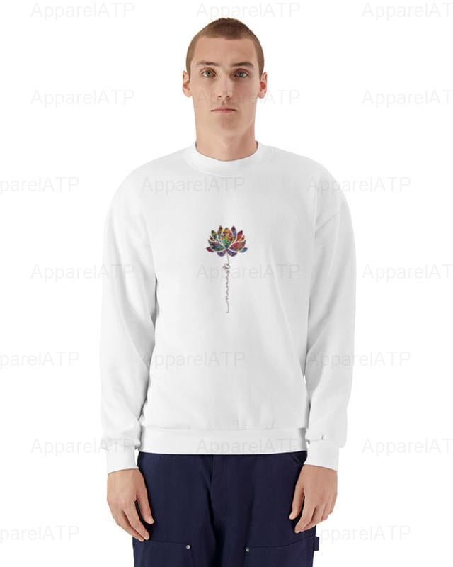 ApparelAPT Lotus Flower Namaste Sweashirt with Zen Yoga Watercolor Art ...