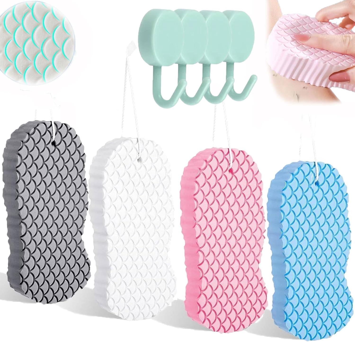 Apparent Exfoliating Sponge, 3D Super Soft Exfoliating Bath Sponge ...