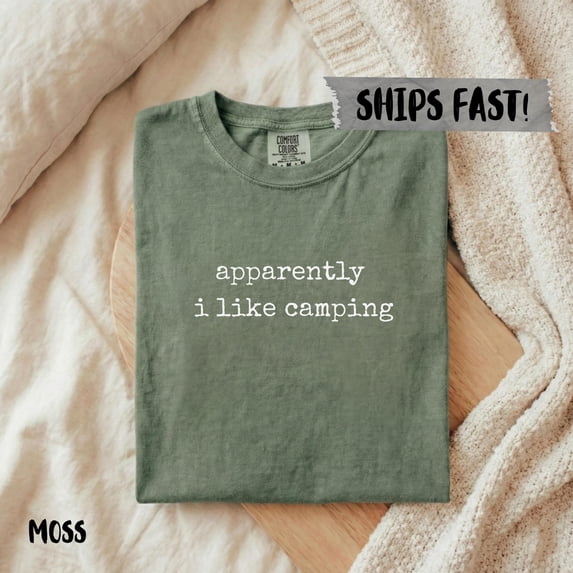 Apparently I Like Camping Shirt, Funny Camping Tee, Outdoors Adventure ...