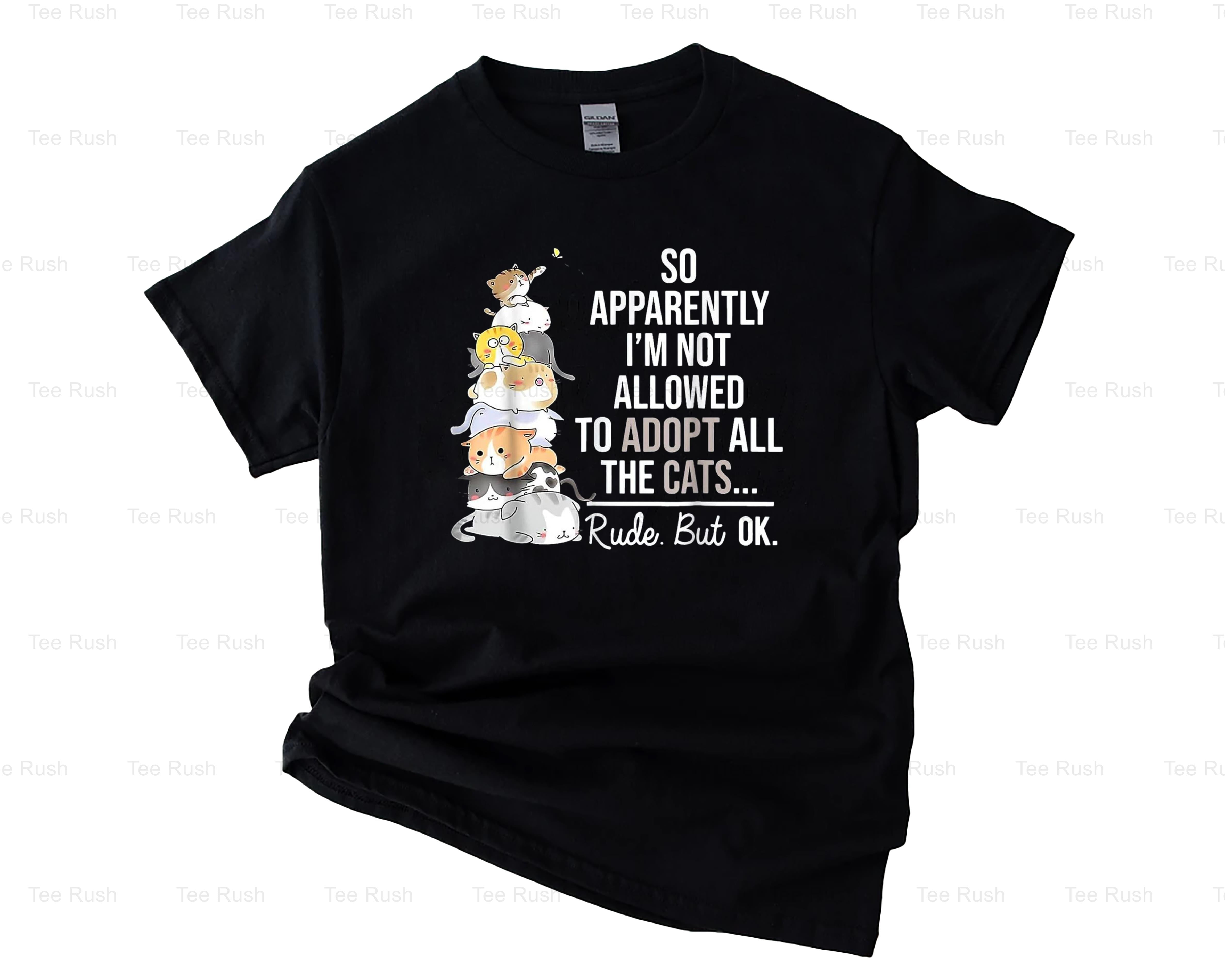 Apparently Not Allowed Adopt All Cats Funny Pet Lover, Animal, Humor,T-Shirt, SW, Hoodie Unisex ...