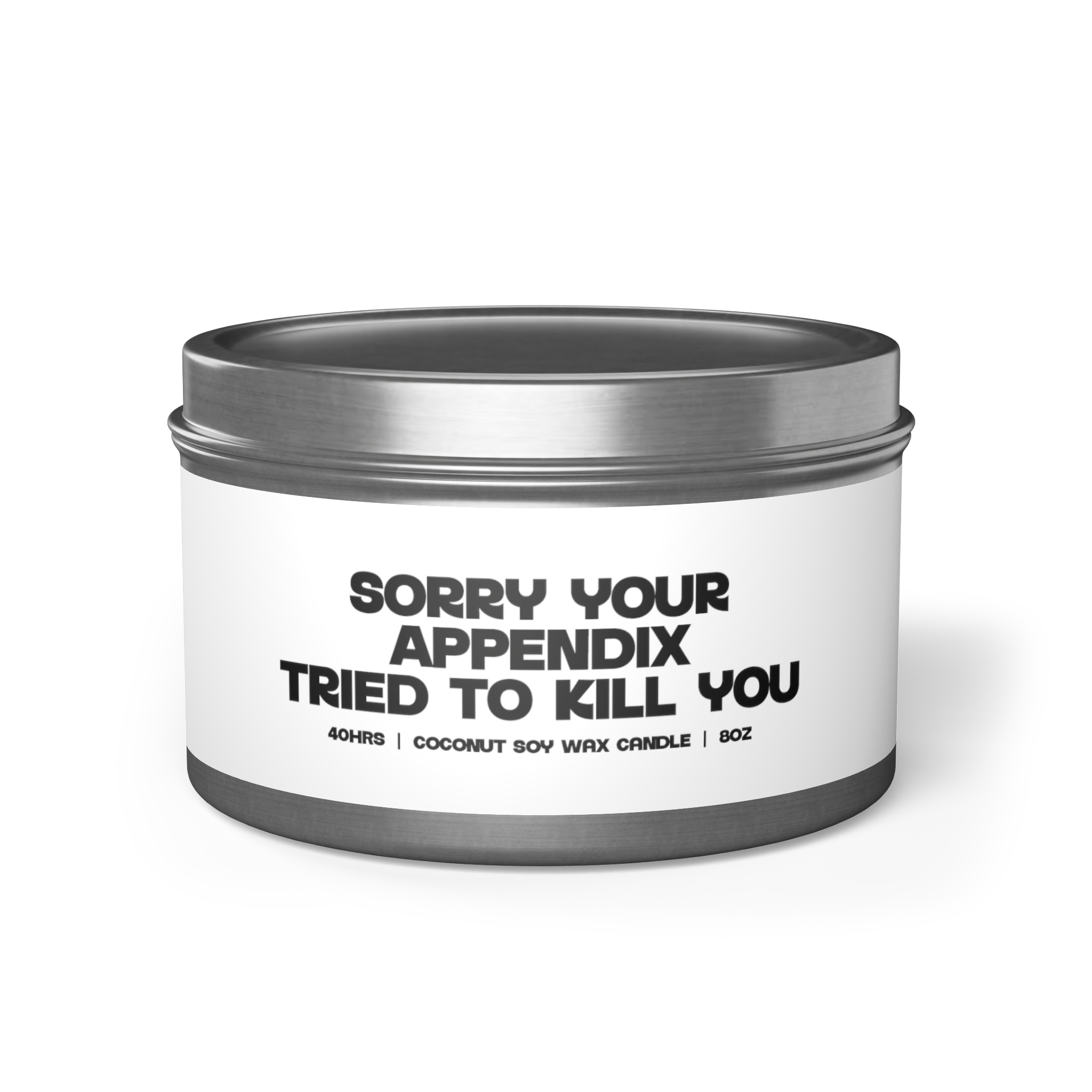 Appendicitis Appendix Cancer Tin Candle Gifts Home Office Decor Vanilla ...