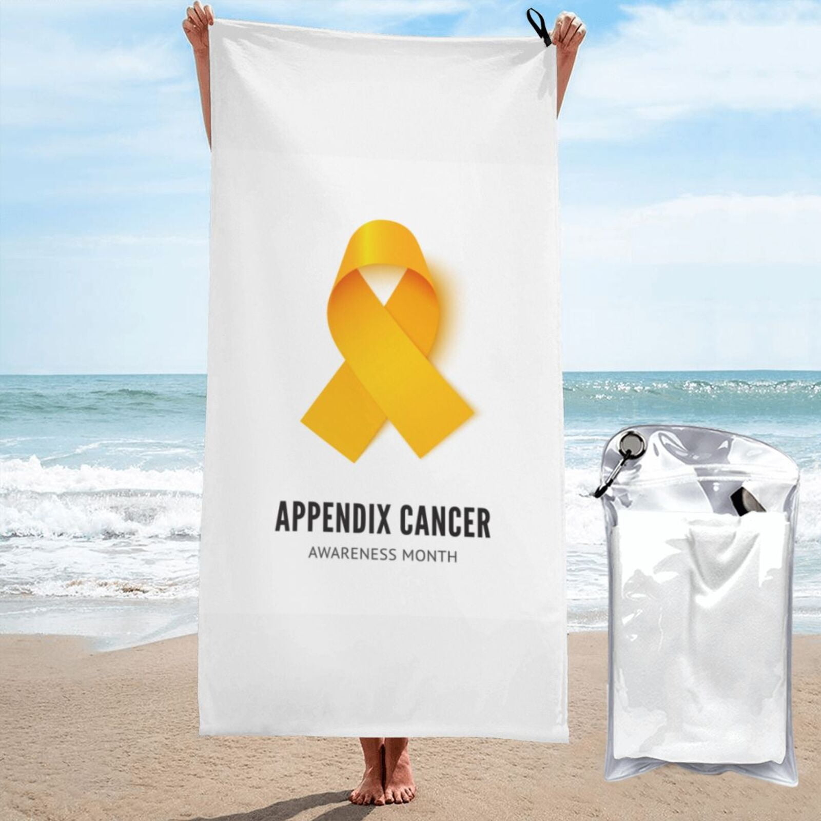 Appendix Cancer Awareness Large Quick Dry Beach Towel, Sand Free ...