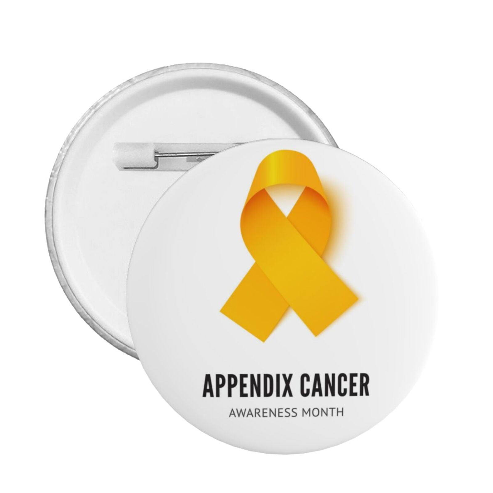 Appendix Cancer Awareness Pin Button Badge, Personalised Button Metal ...