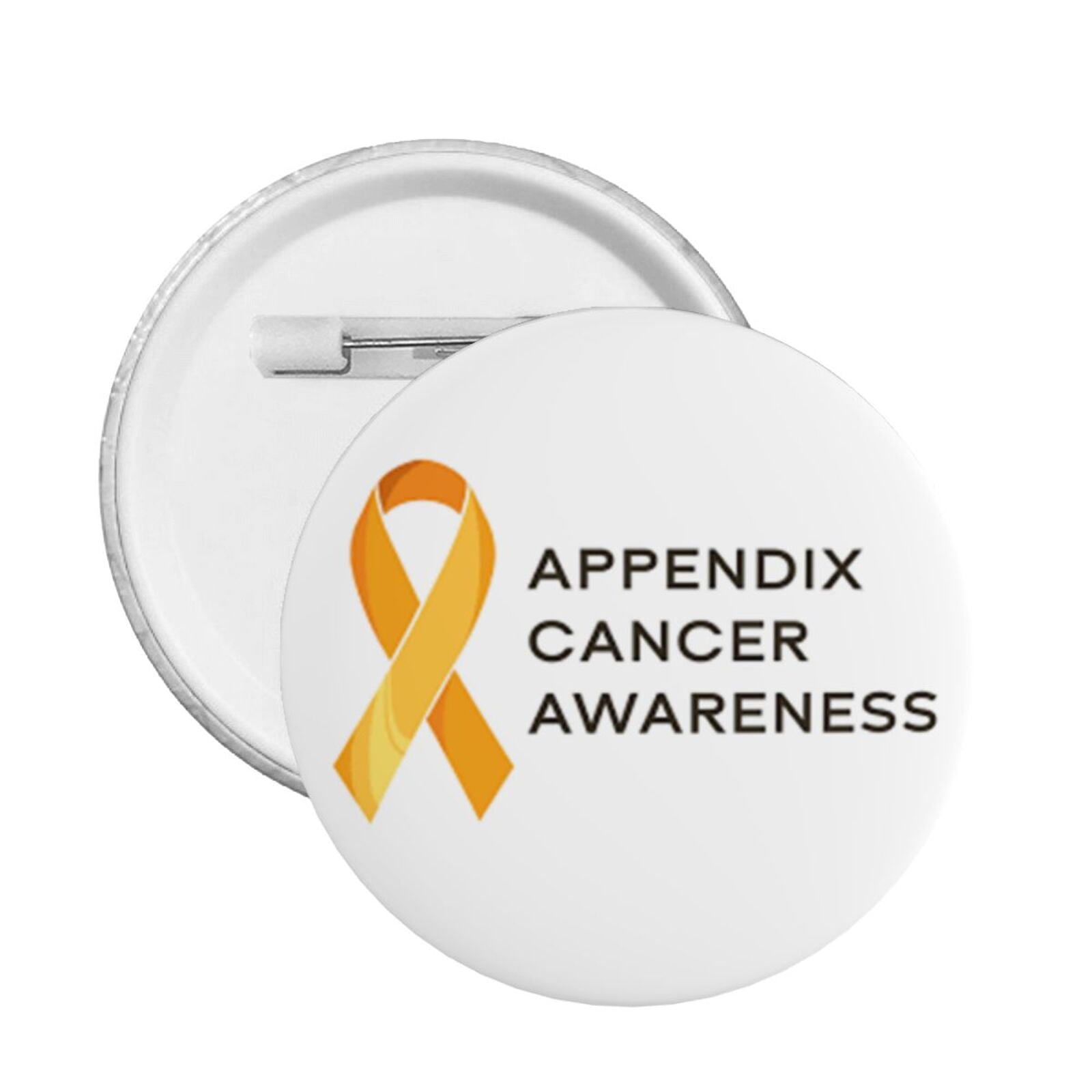 Appendix Cancer Awareness Pin Button Badge, Personalised Button Metal ...