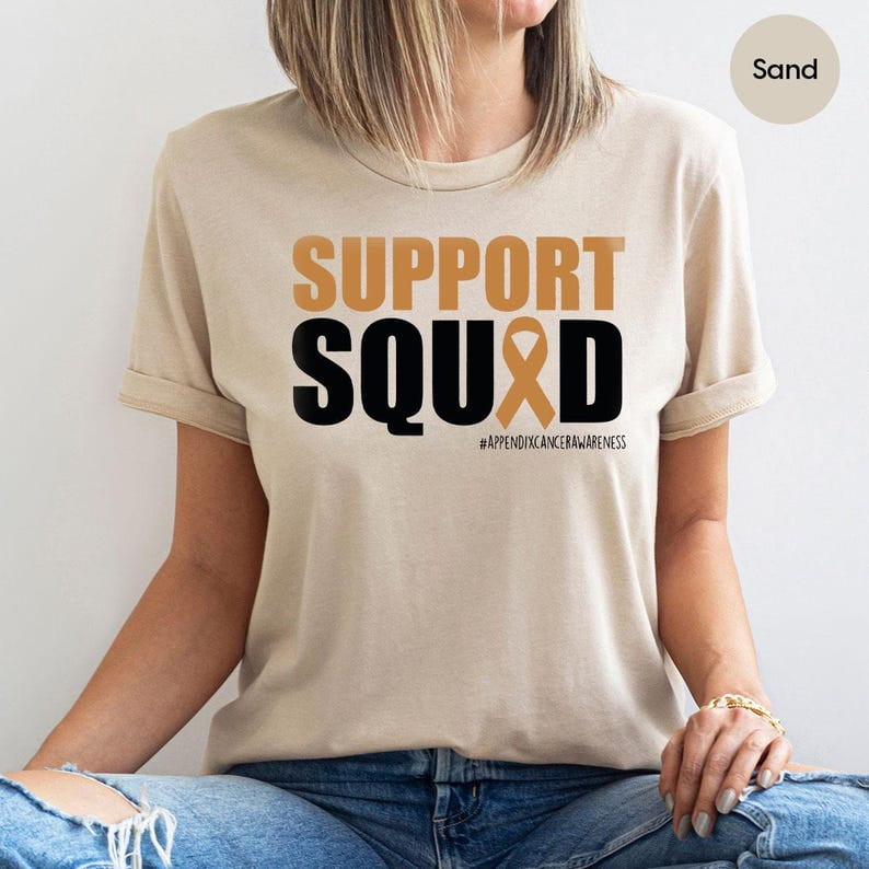 Appendix Cancer Awareness Shirt, Appendix Cancer Support Squad Tee ...