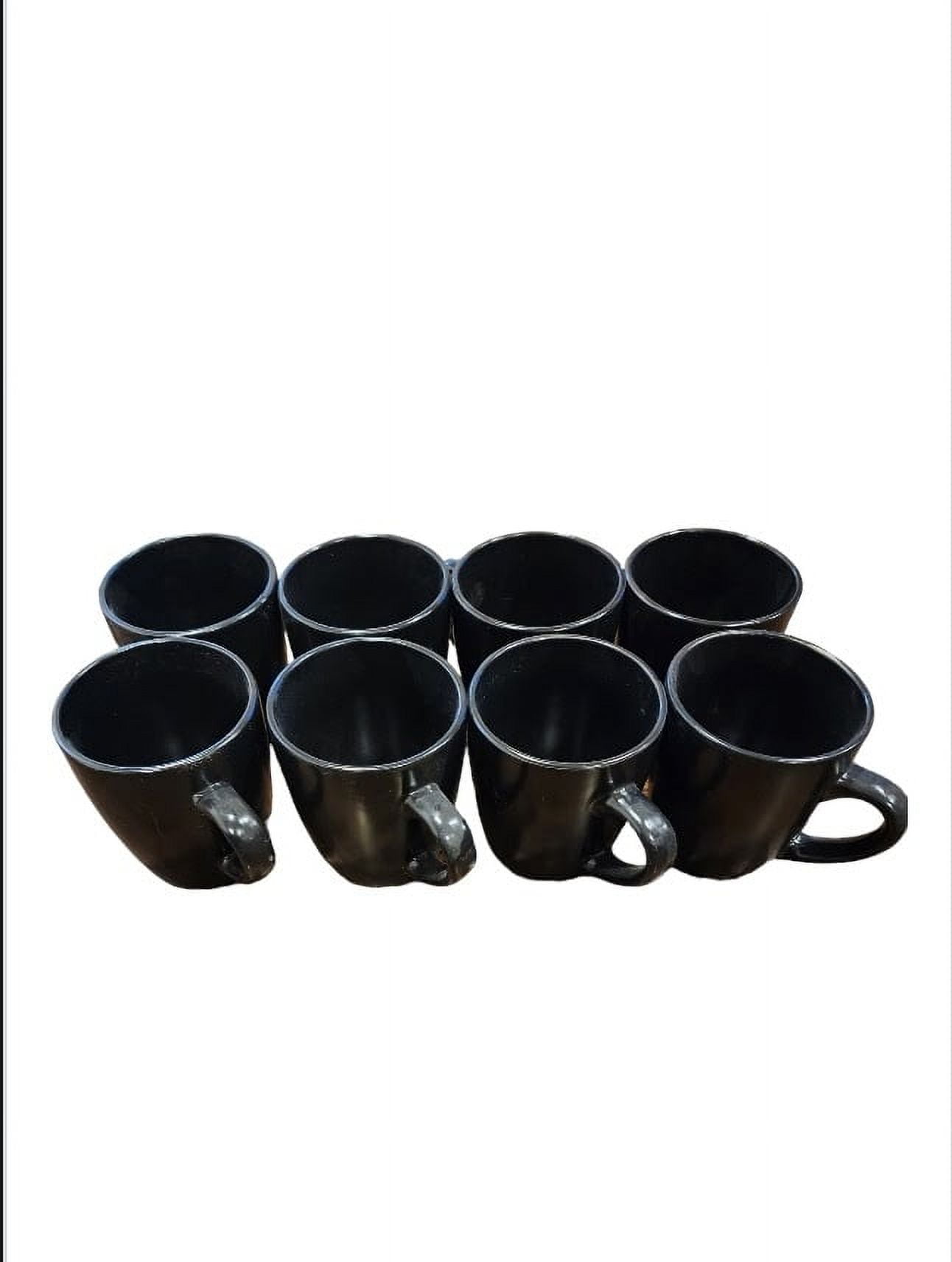 Appetit 8-Piece Matte Black Dinner Ware Coffee Mugs Set Black Color ...