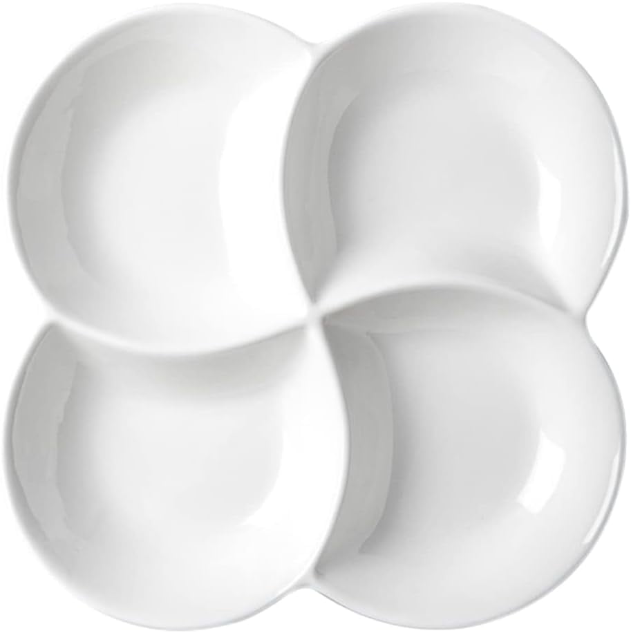 Appetizer Plates, 10" Melamine Serving Tray Divided Blade Rotation ...