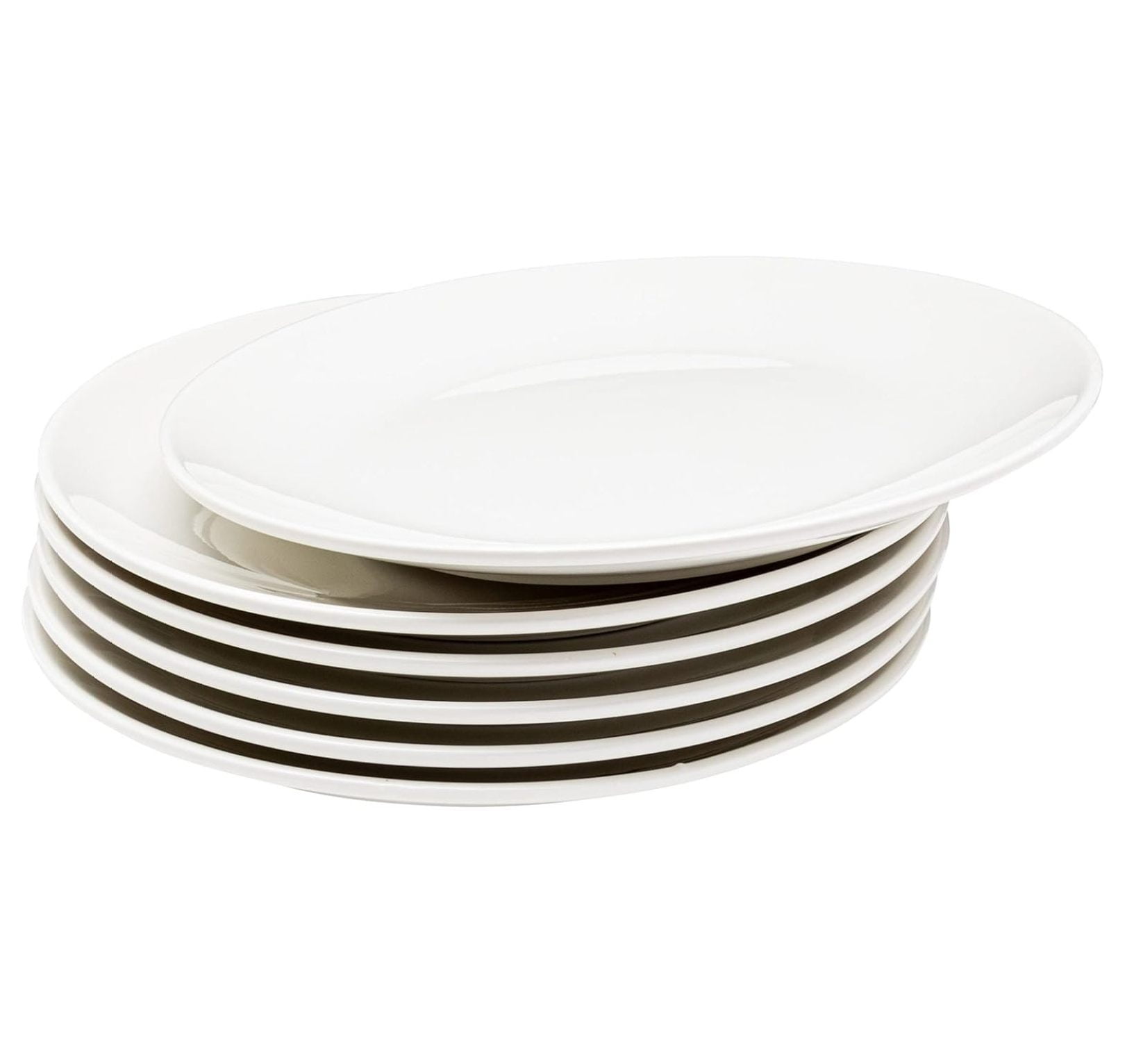 Appetizer Plates, Set of 6 White Ceramic Plates, Salad Plates Set ...