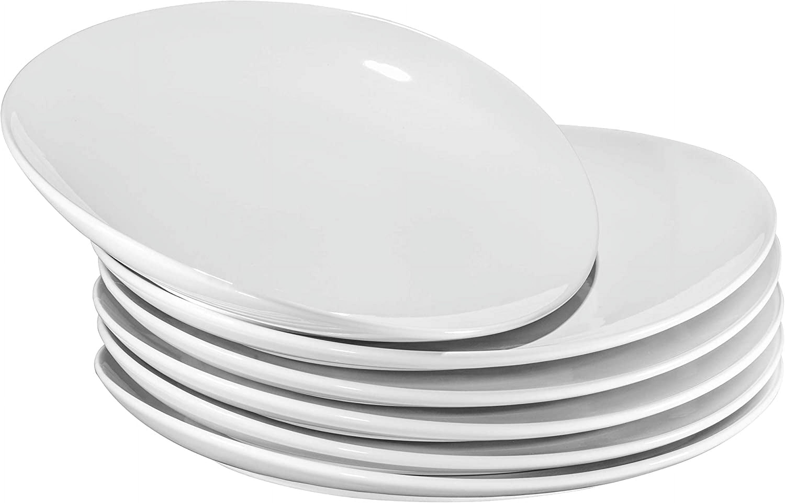Appetizer Plates Set Of 6 Elegant Matte 11" Round Curved Ceramic ...
