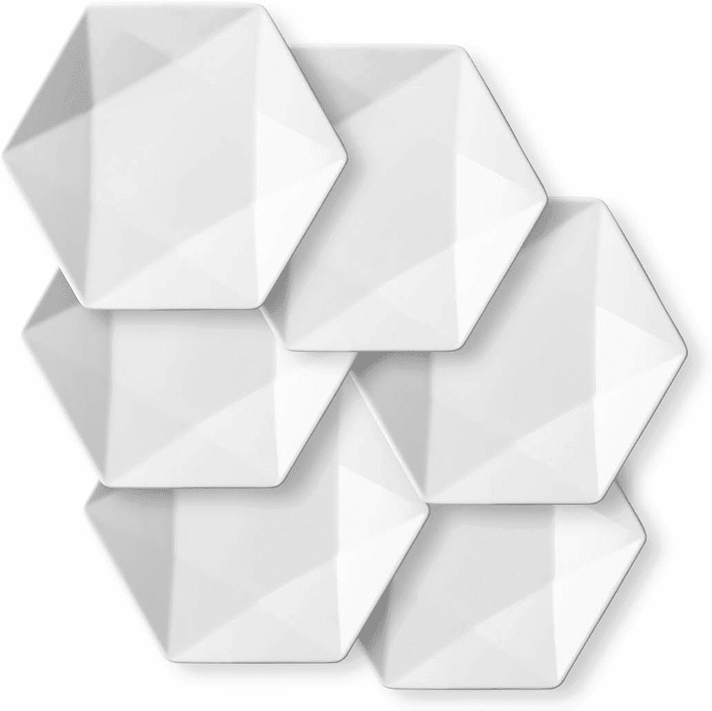 Delling Modern Appetizer Plates Set - Porcelain 7 Inch White Dessert ...