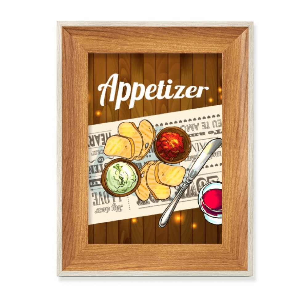 Appetizer Slice of Bread Wine Desktop Wooden Photo Frame Display ...