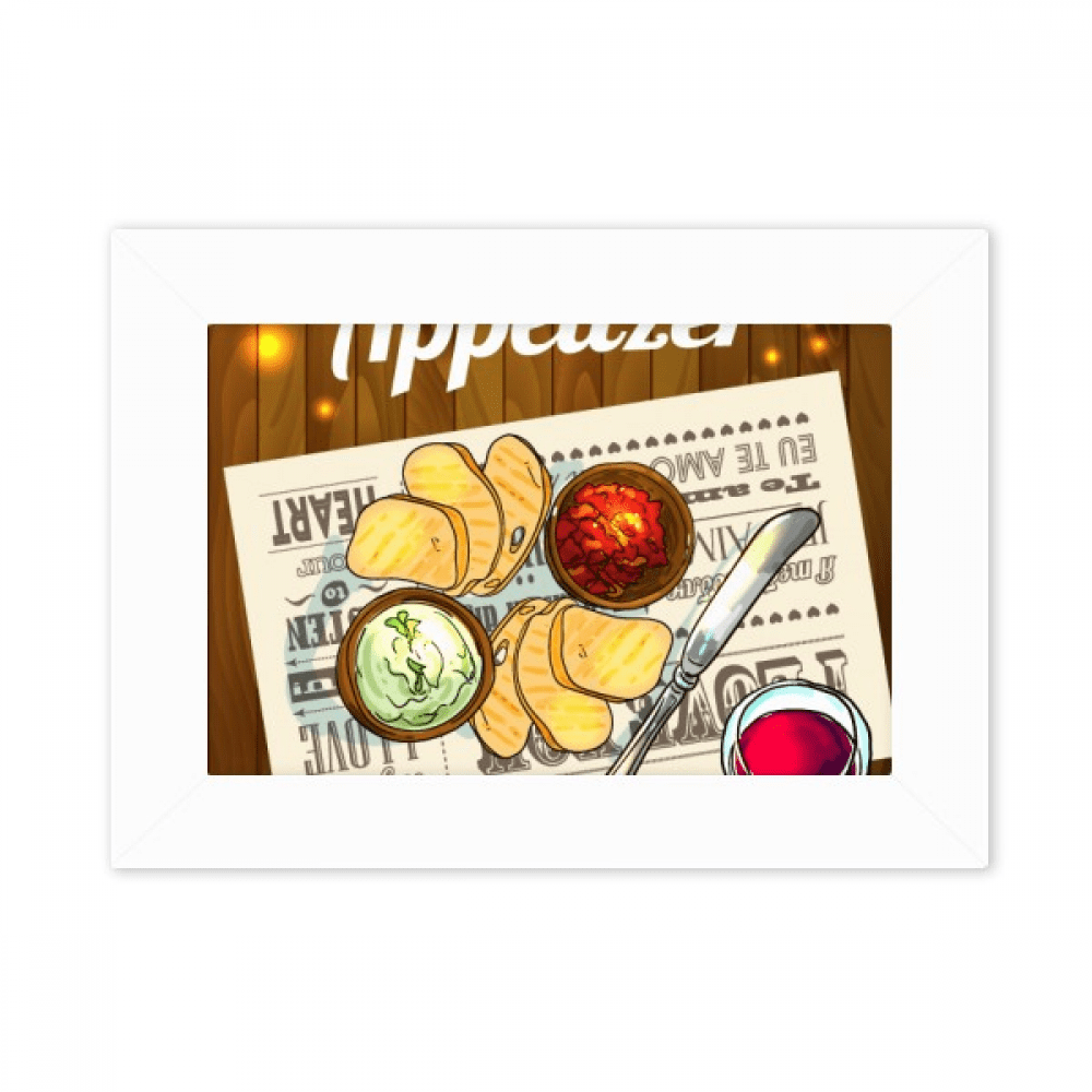 Appetizer Slice of Bread Wine Photo Mount Frame Picture Art Painting ...