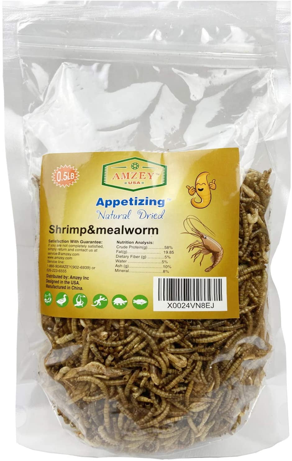 Appetizing Mealworms with Dried River Shrimp, 100% Natural Non-GMO ...