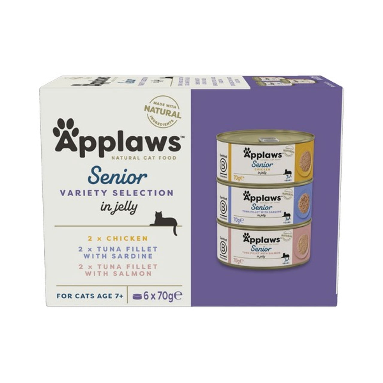 Applaws Cat Tin Multipack (6x70g) Senior Selection Cat Food - Walmart.com