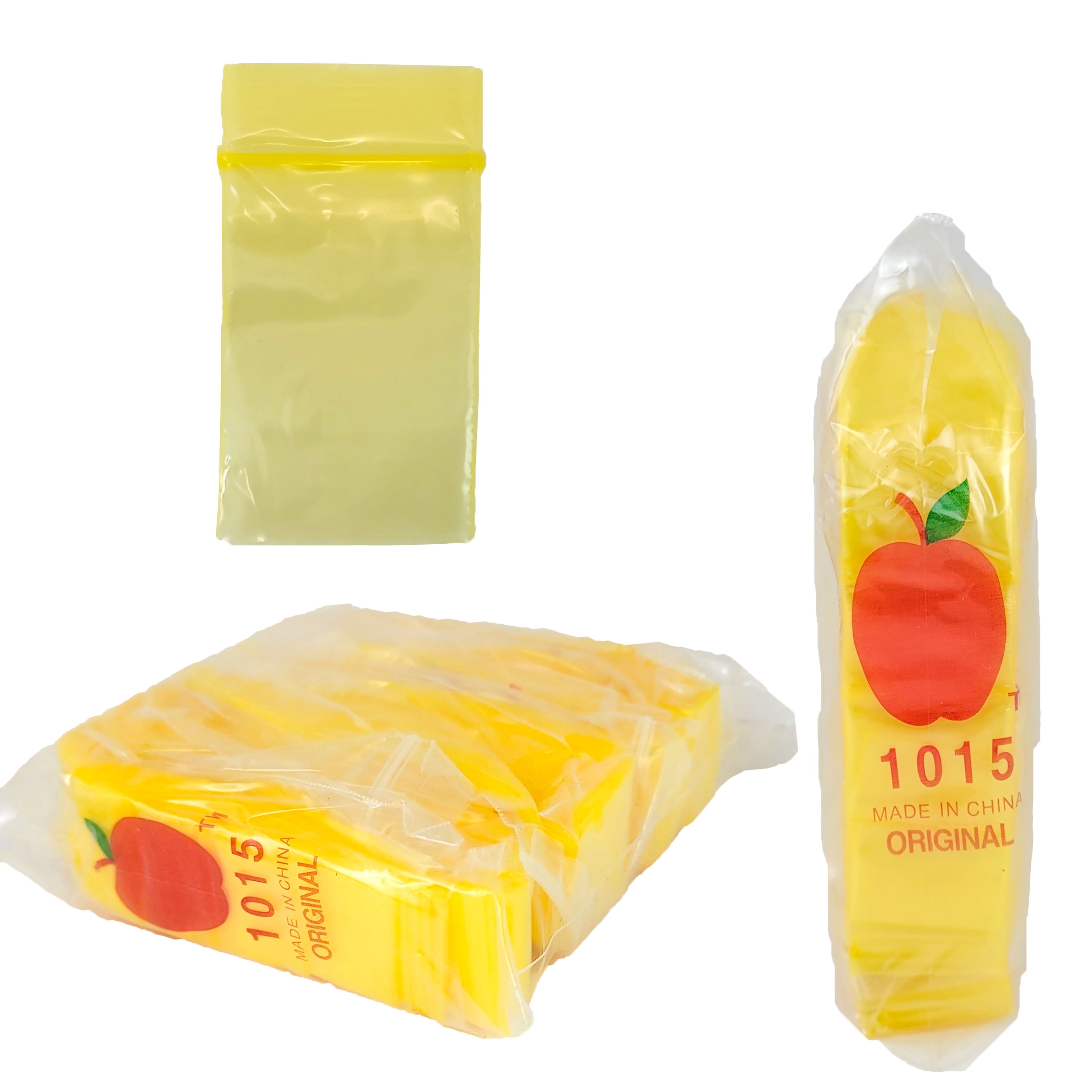 Apple 1015 Mini Zip Resealable Bags 1" x 1-1/2" Yellow Baggies 1000 ...