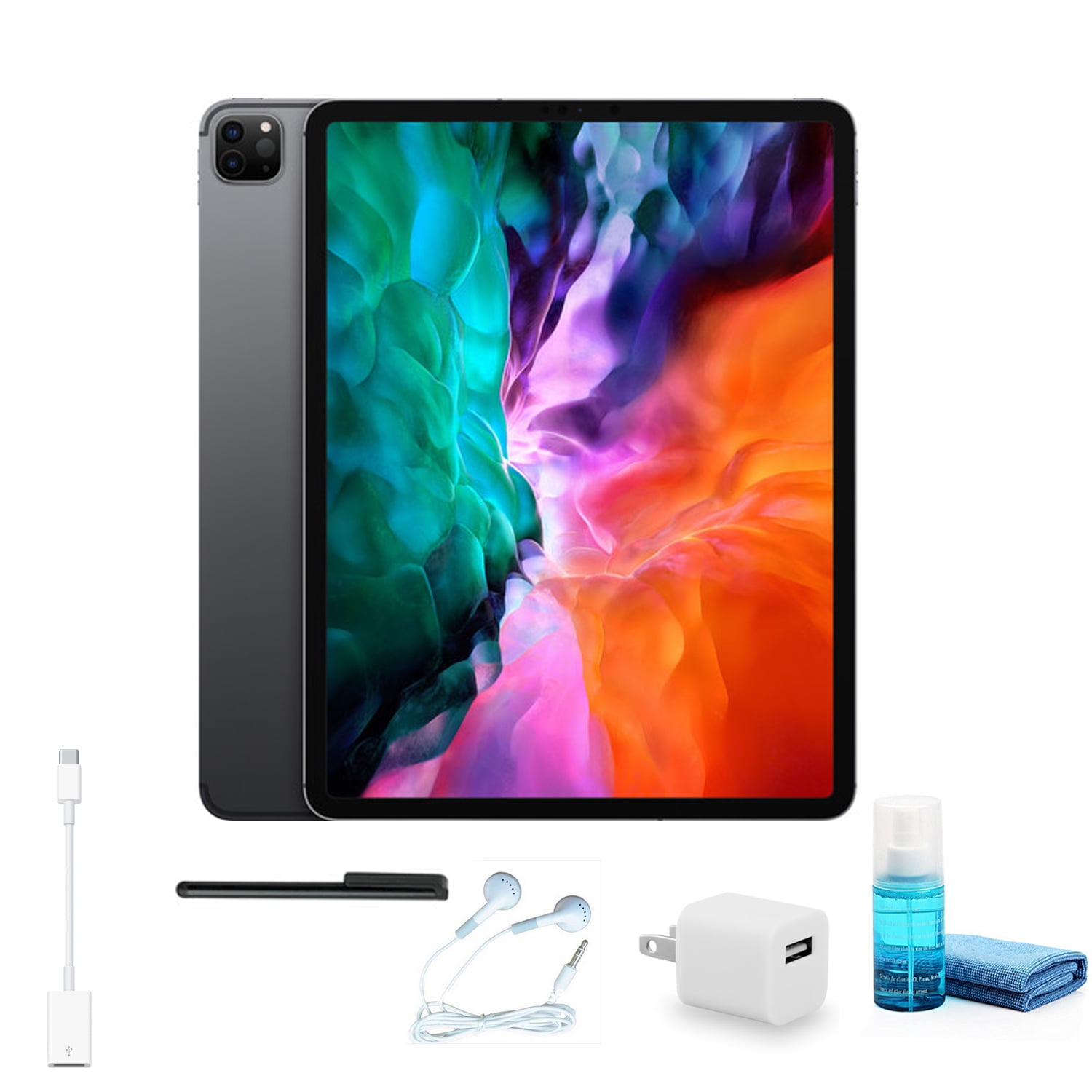 Apple 12.9" iPad Pro (Early 2020, 256GB, Wi-Fi Only, Space Gray) Bundle with Universal Adapter ...