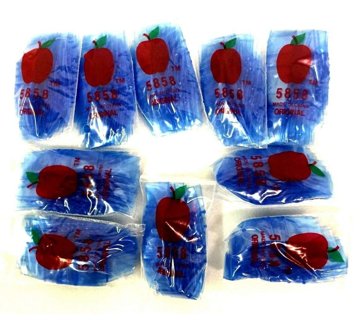 Apple 5858 Mini Zip Resealable Bags 5/8" x 5/8" Blue Baggies 1000 Count ...