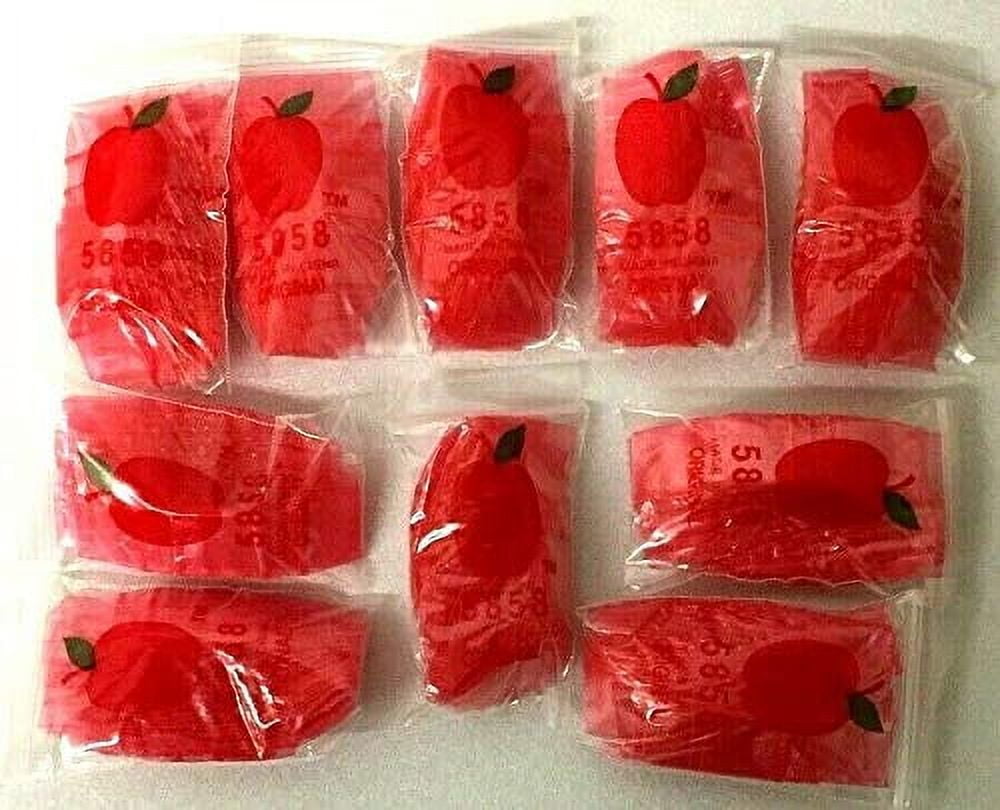 Apple 5858 Mini Zip Resealable Bags 5/8" x 5/8" Red Baggies 1000 Count ...