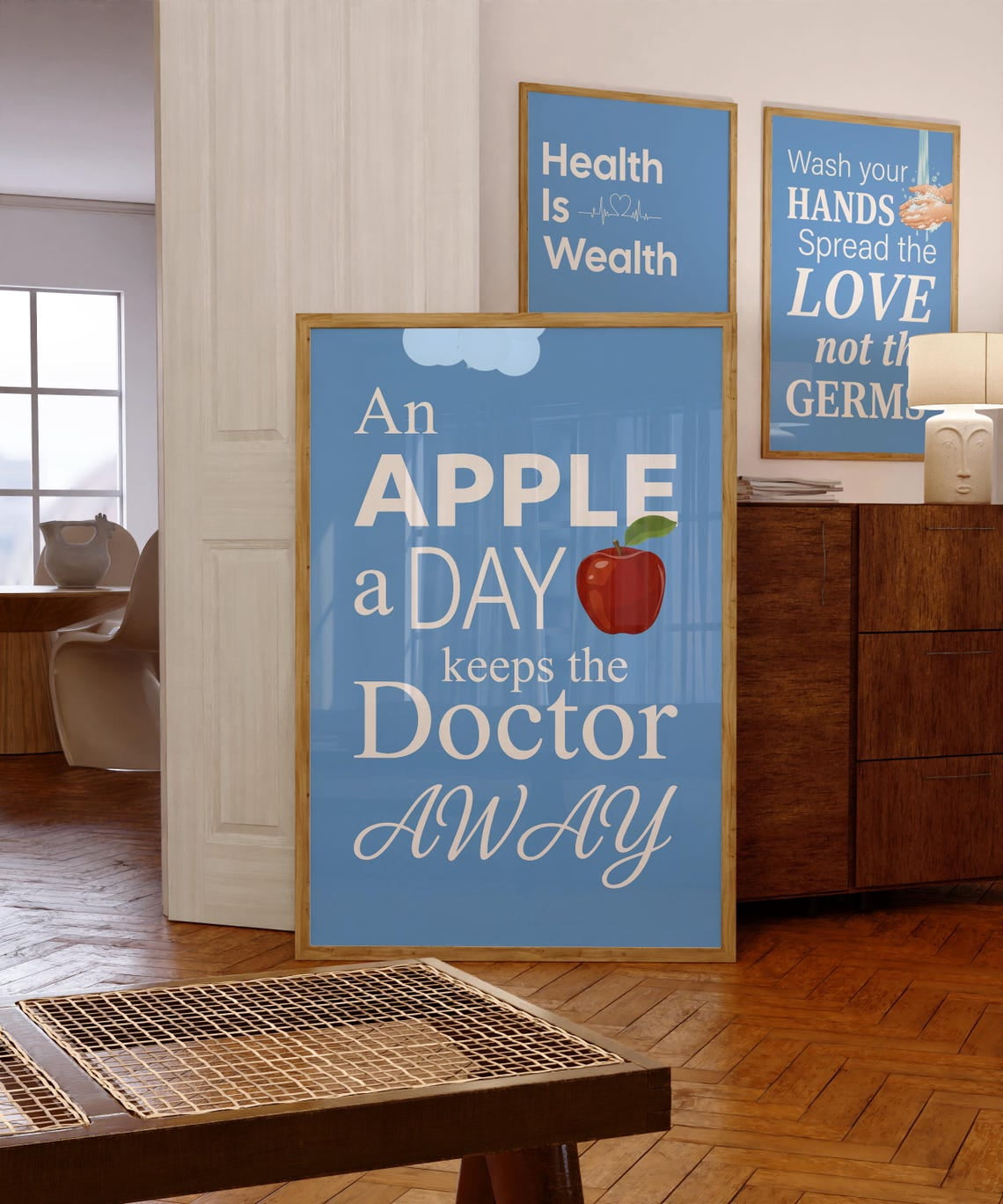 Apple A Day Poster, Health Wall Art, Unframed Paper Poster 16x20in ...