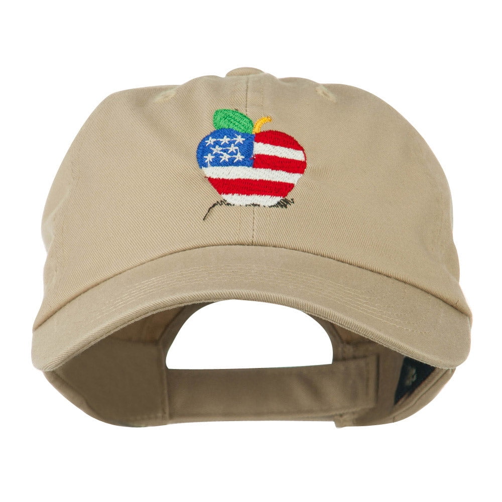 Apple American Flag Embroidered Cap - Khaki OSFM - Walmart.com
