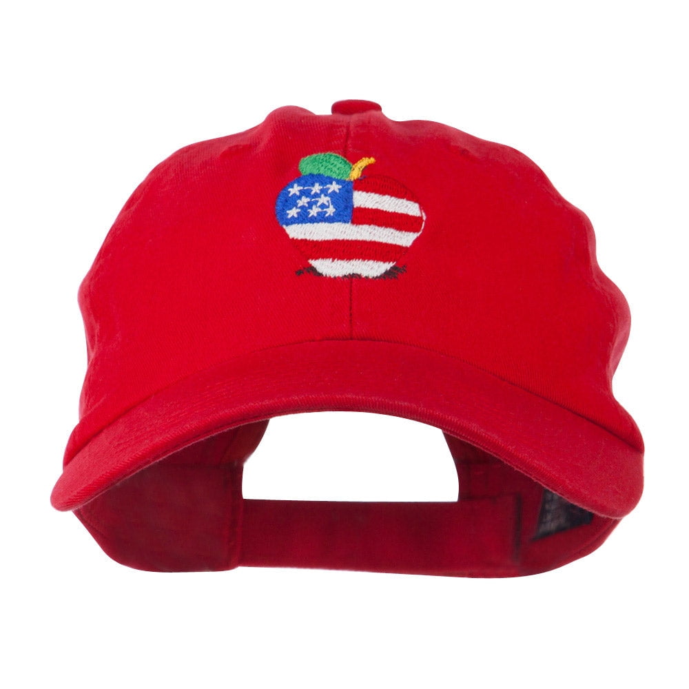 Apple American Flag Embroidered Cap - Red OSFM - Walmart.com