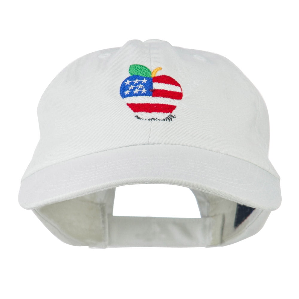 Apple American Flag Embroidered Cap - White OSFM - Walmart.com