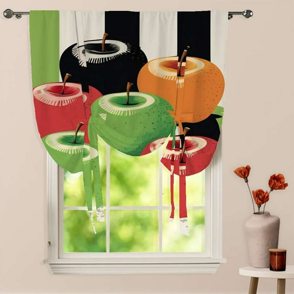 Apple Art Prints Window Curtain for Living Room Roman Curtain Kitchen ...