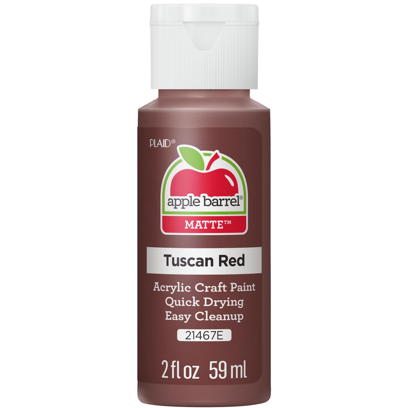 Apple Barrel Acrylic Craft Paint, Tuscan Red, Matte Finish, 2 fl oz ...