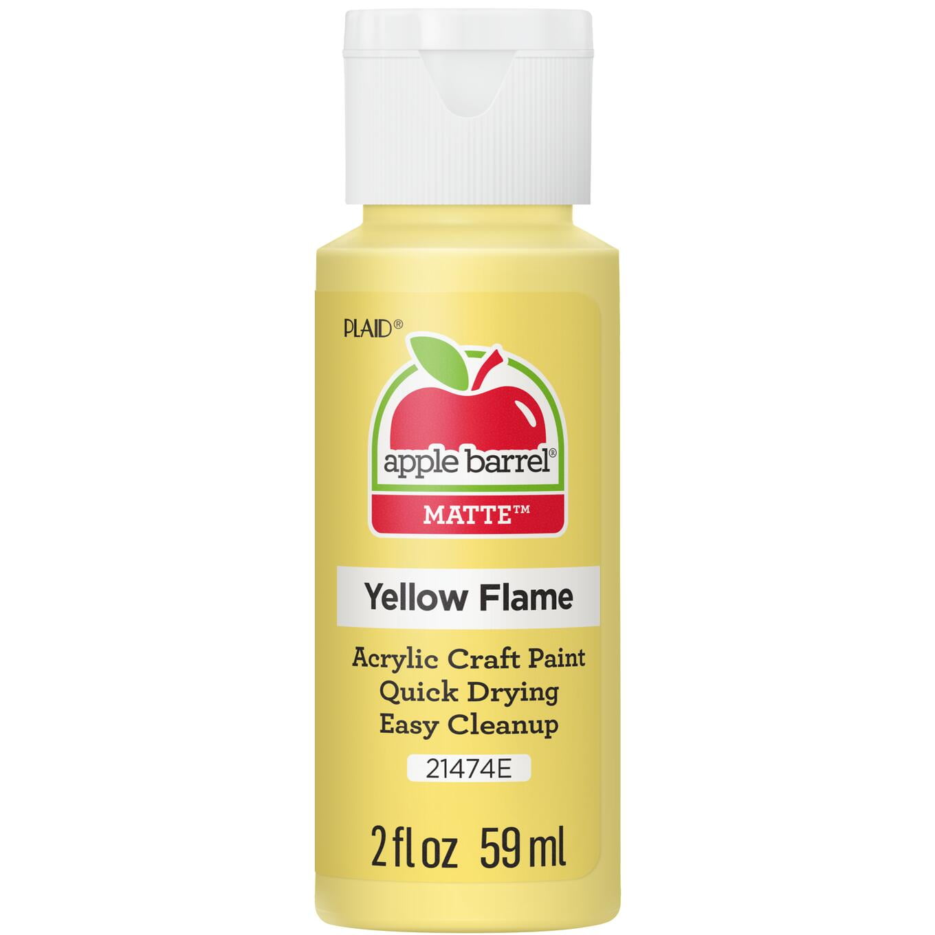 Apple Barrel 21474EX Acrylic Craft Paint, Matte Finish, Yellow Flame, 2 ...