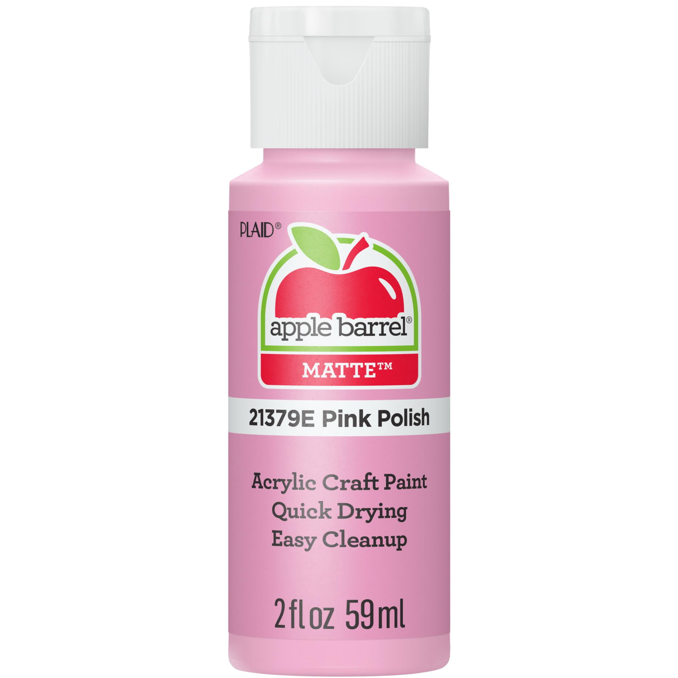 Apple Barrel Acrylic Craft Paint Water-Based Matte Finish Pink Polish 2 ...