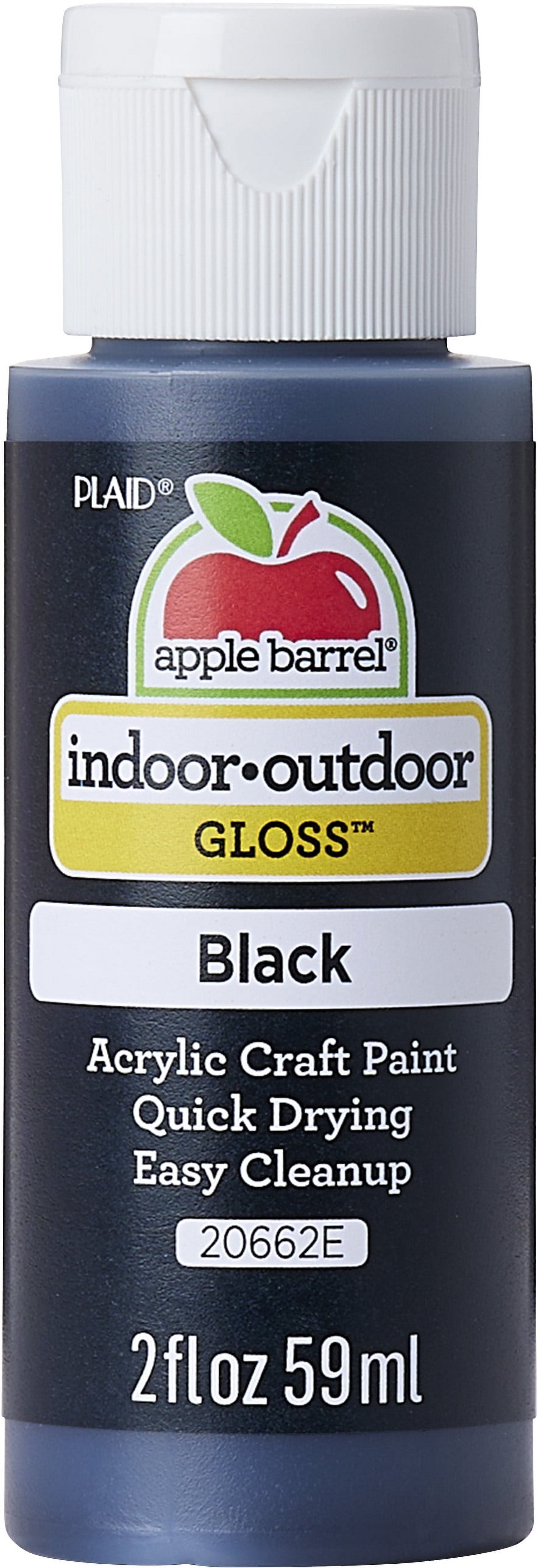 Apple Barrel Gloss Finish Acrylic Craft Paint, Black, 2 fl oz, Quick ...