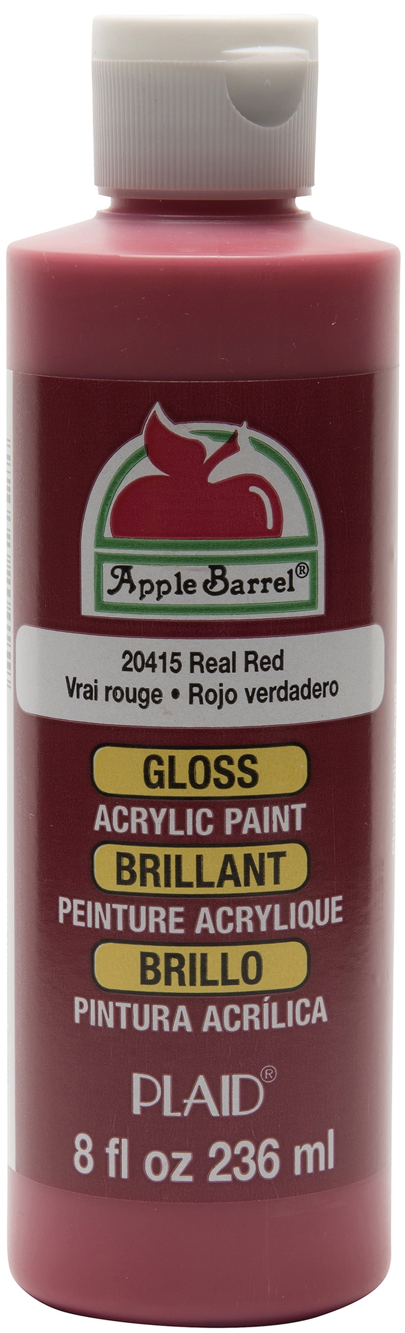Apple Barrel Acrylic Craft Paint, Gloss Finish, Real Red, 8 fl oz ...
