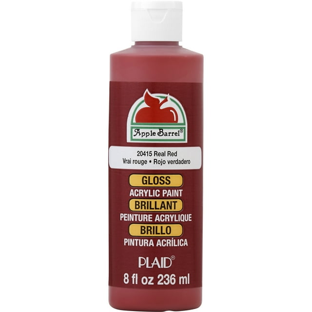 Apple Barrel Acrylic Craft Paint, Gloss Finish, Real Red, 8 fl oz ...
