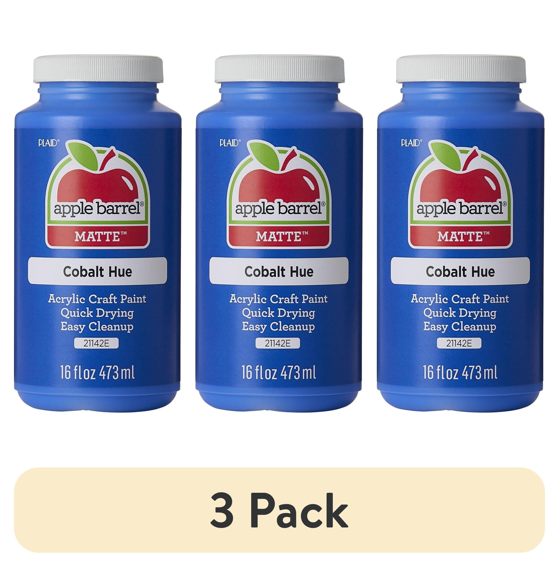 (3 pack) Apple Barrel Acrylic Craft Paint, Matte Finish, Cobalt Hue, 16 ...