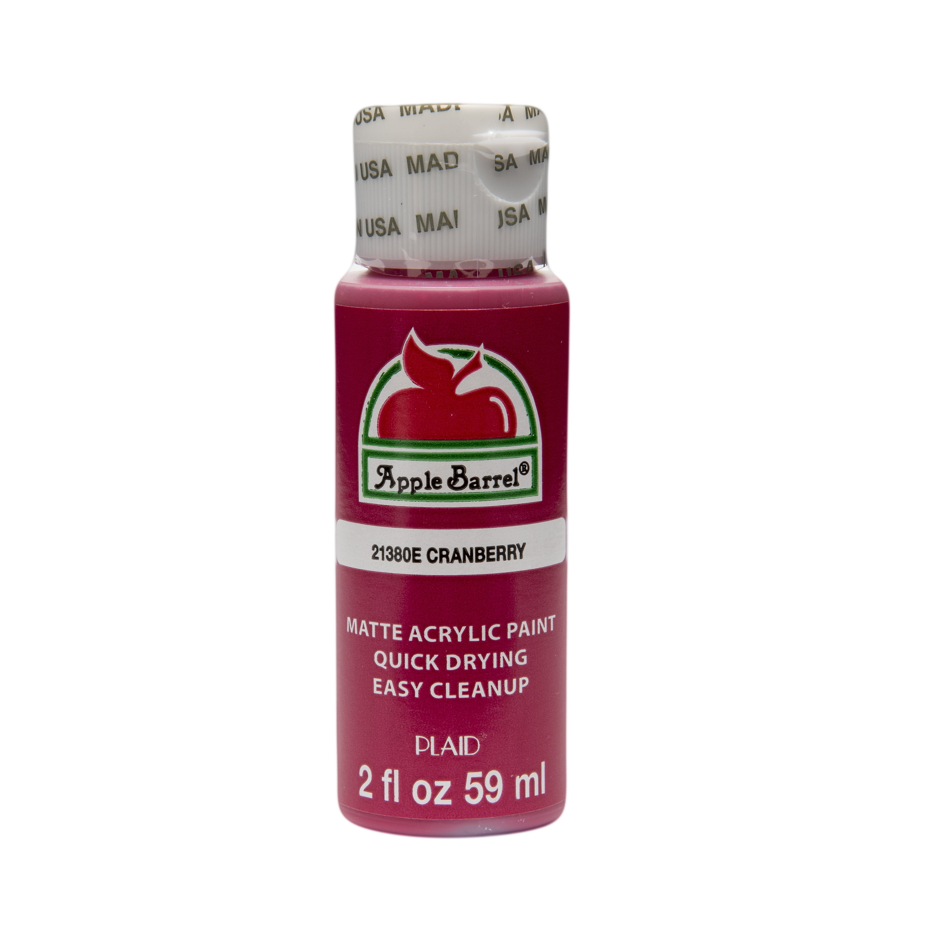 Apple Barrel Acrylic Craft Paint, Matte Finish, Cranberry, 2 fl oz ...