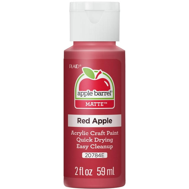 Apple Barrel Acrylic Craft Paint, Matte Finish, Red Apple, 2 fl oz ...