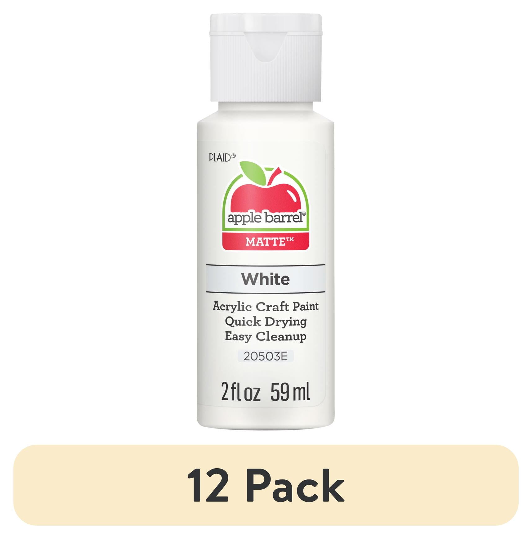 (12 pack) Apple Barrel Acrylic Craft Paint, Matte Finish, White, 2 fl ...