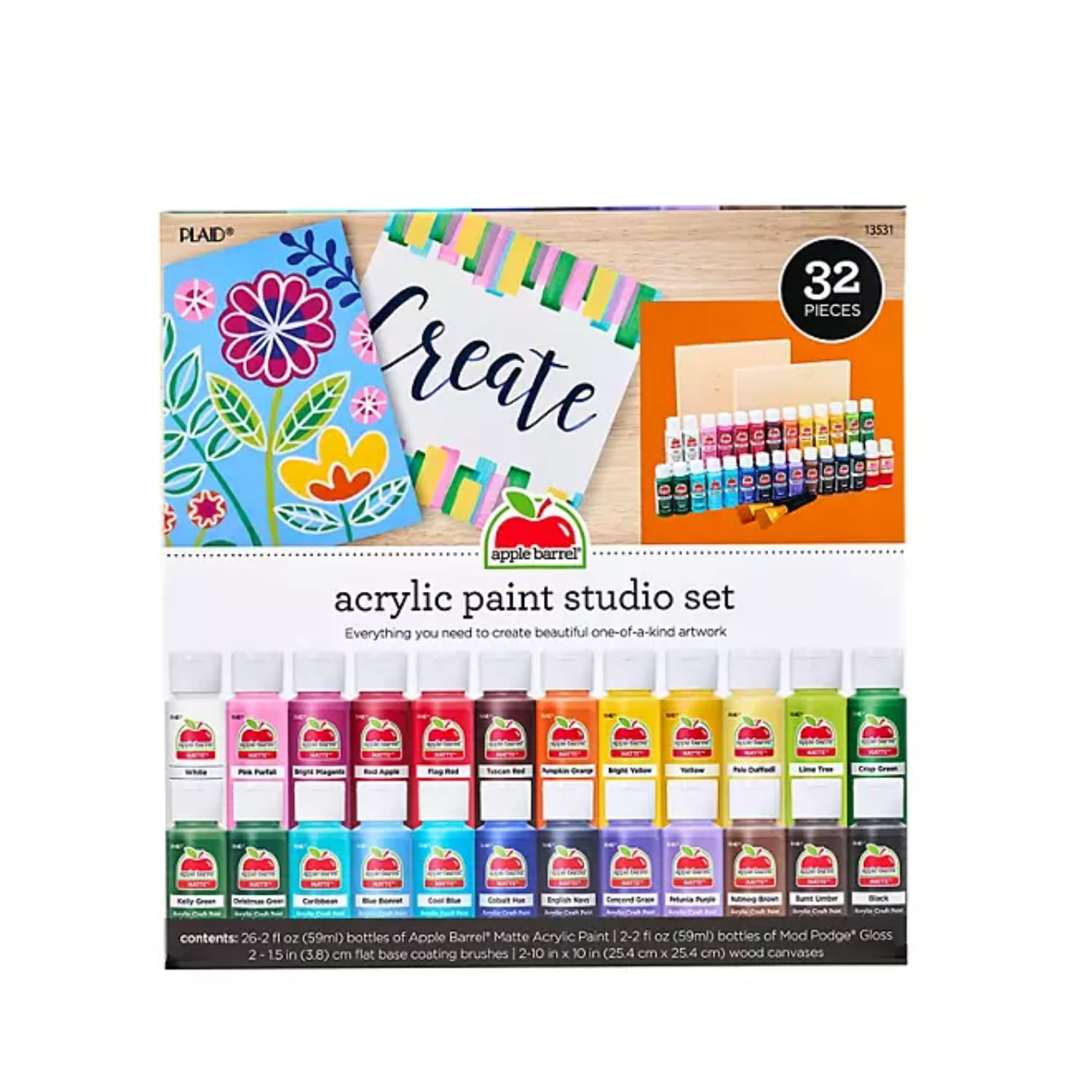 Apple Barrel Acrylic Paint Studio Set (32 ct.) - Non-toxic Materials ...