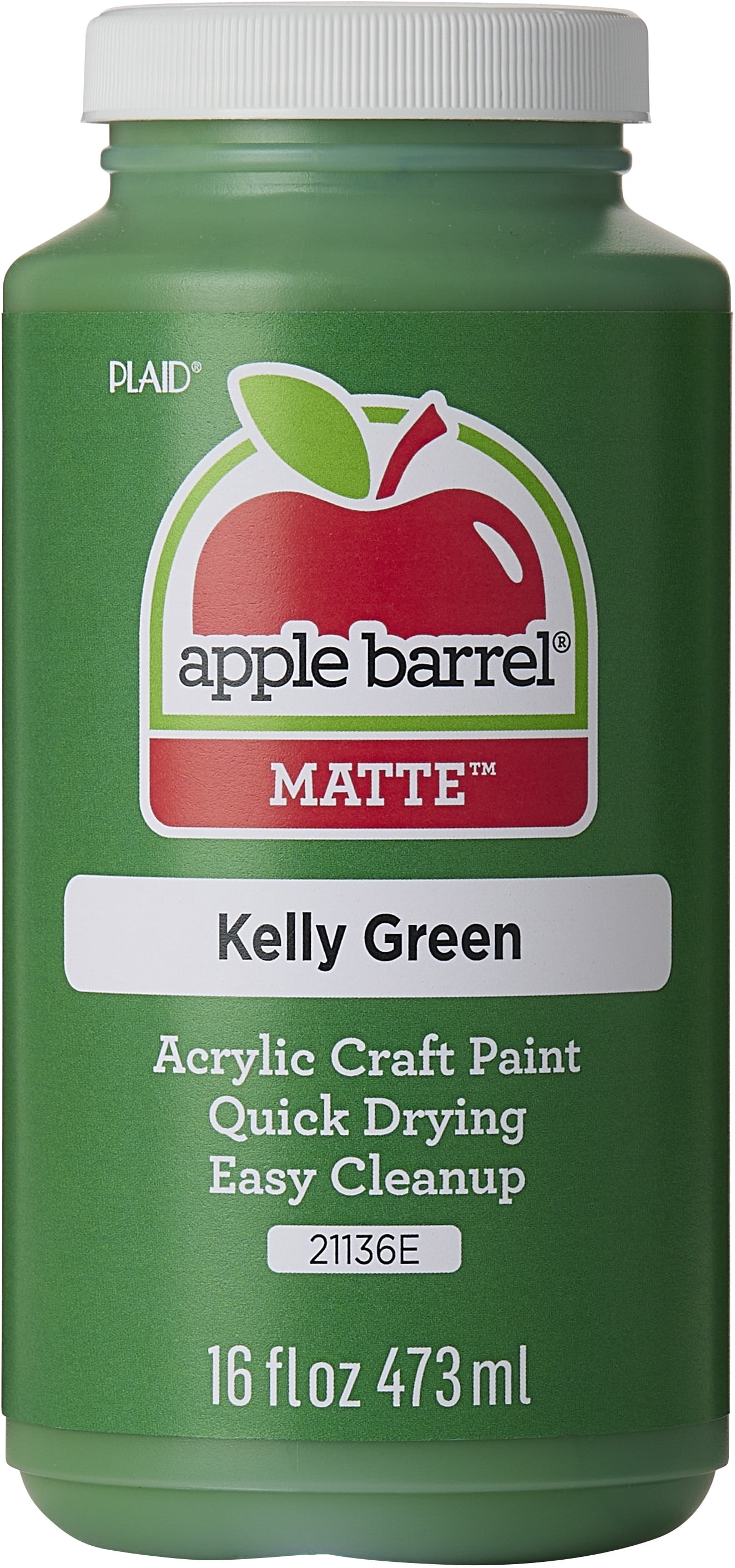Apple Barrel Acrylic Craft Paint, Matte Finish, Kelly Green, 16 fl oz ...