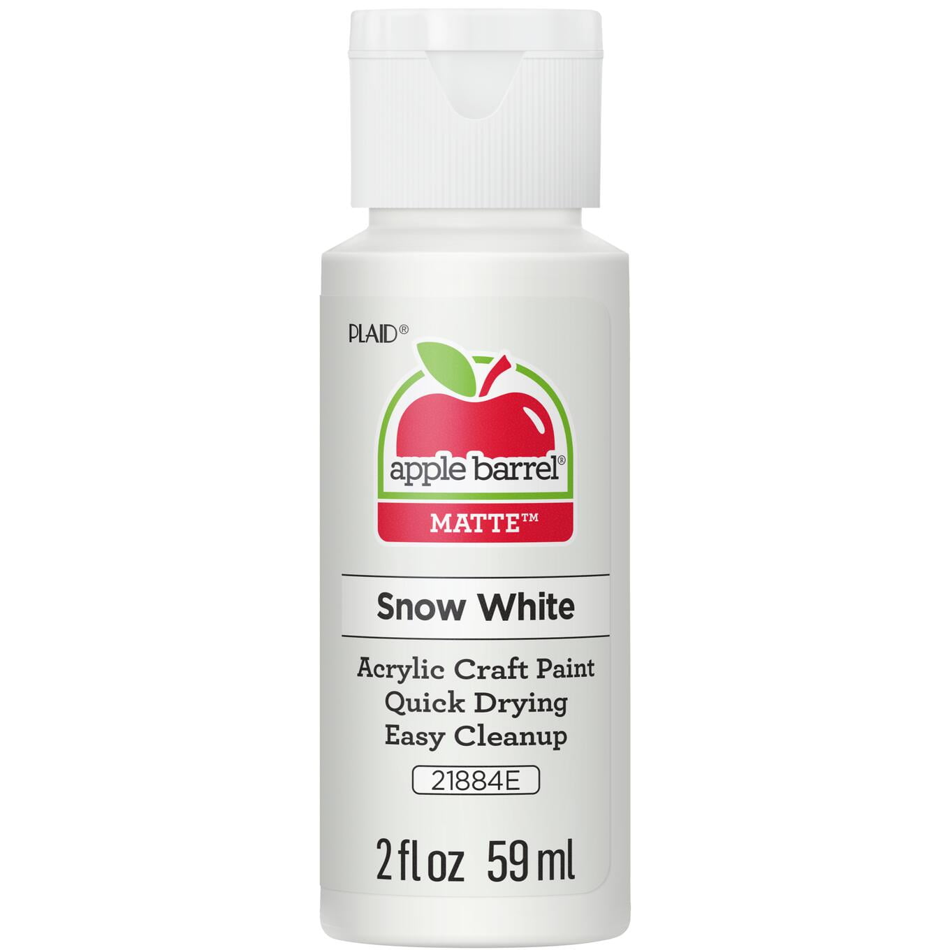 Apple Barrel 21884EX Acrylic Craft Paint, Matte Finish, Snow White, 2 ...