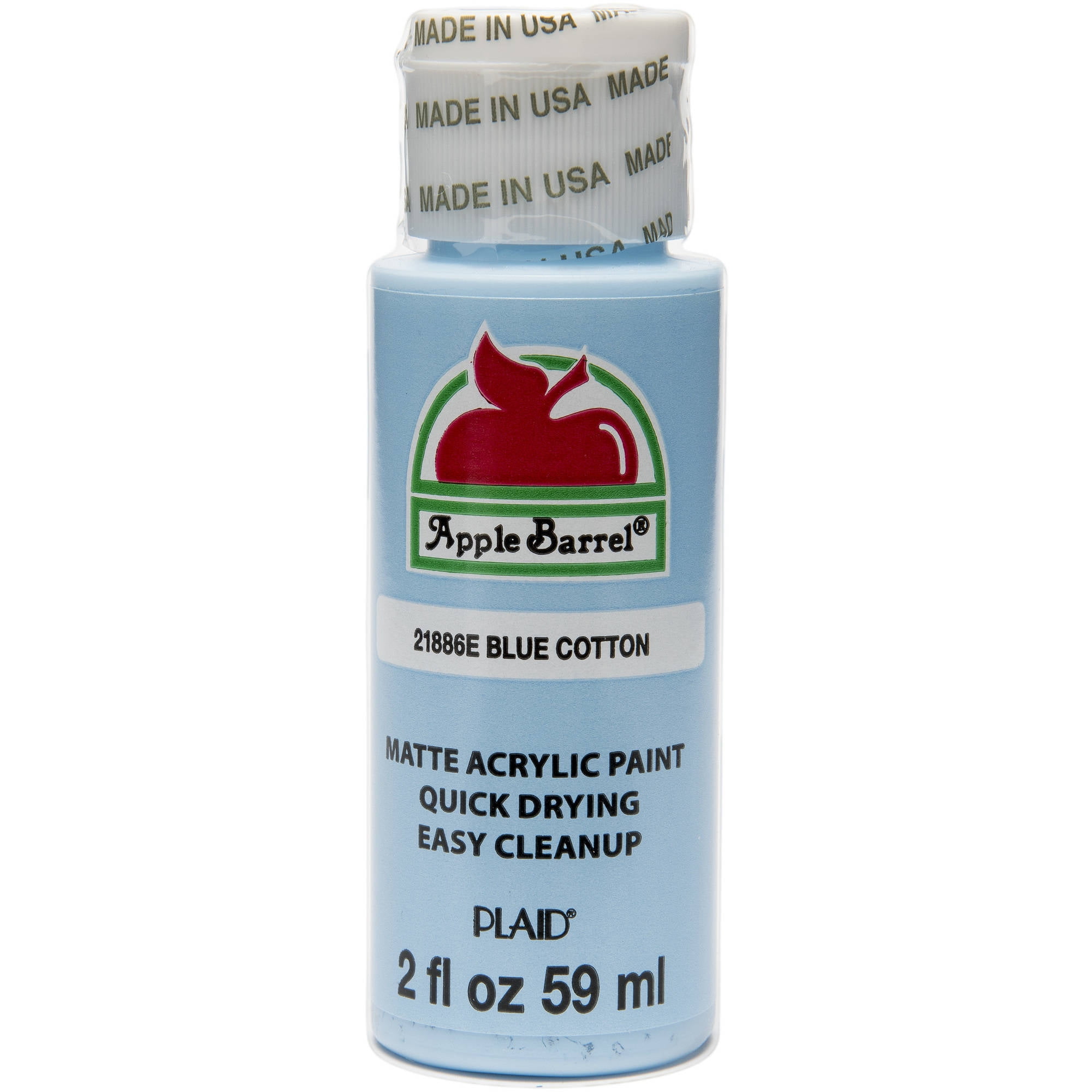 Apple Barrel 21886EX Acrylic Craft Paint, Matte Finish, Blue Cotton, 2 ...