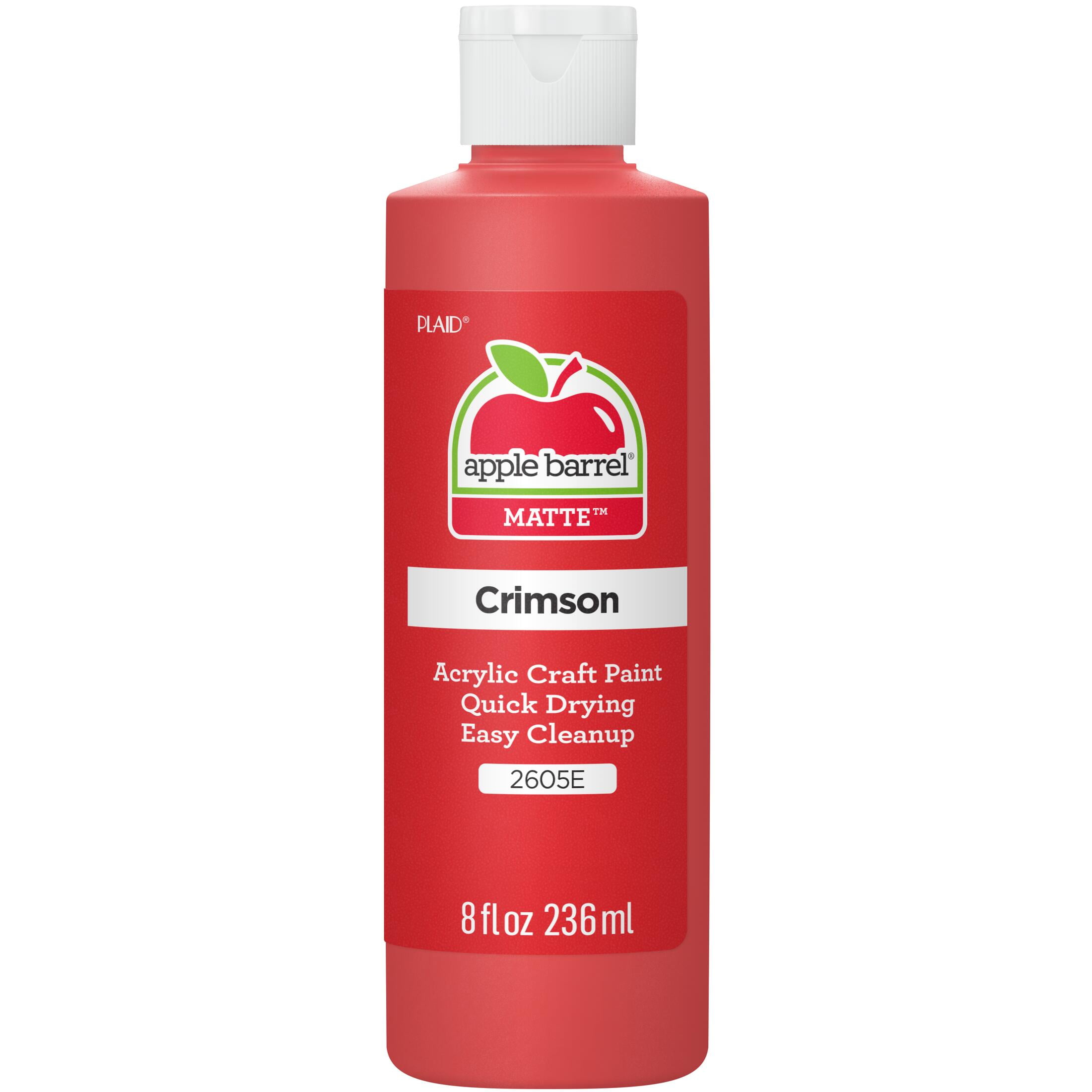 Apple Barrel Matte Acrylic Paint 8 oz Crimson for Crafts on Wood Paper ...